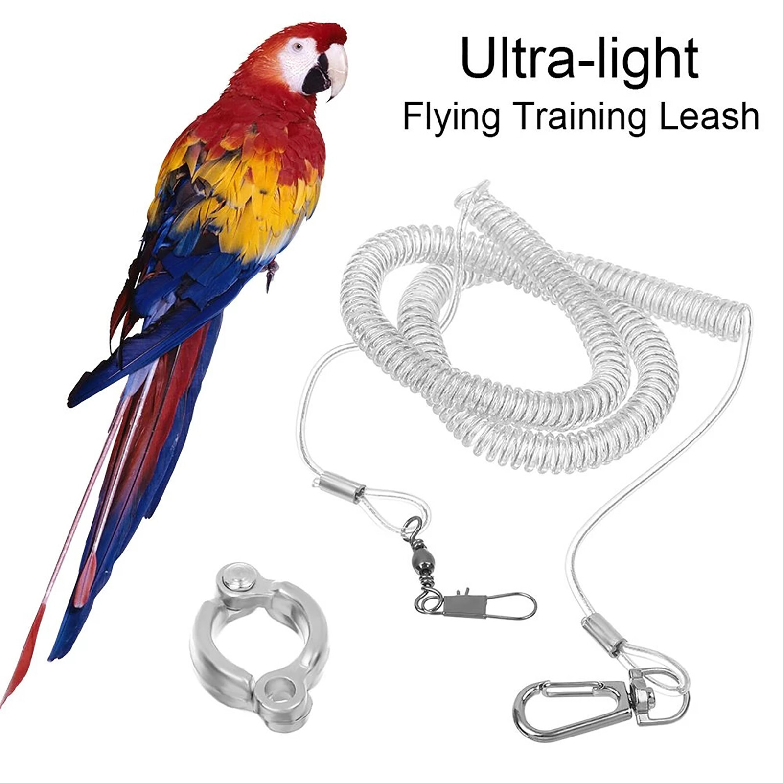 3M Bird Leash Leg Ring Ultra-light Parrot Bird Harness Flying Training ...