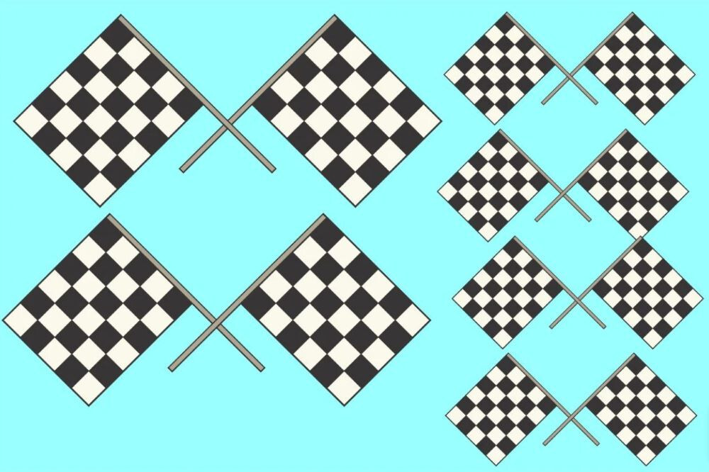 Checkered Cross Flags 1:24 1:25 Scale STS 364 Model Decals Watersliding ...
