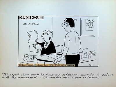 Office Hours by Cy Olson Original Comic Strip Art May 1 1964 ...