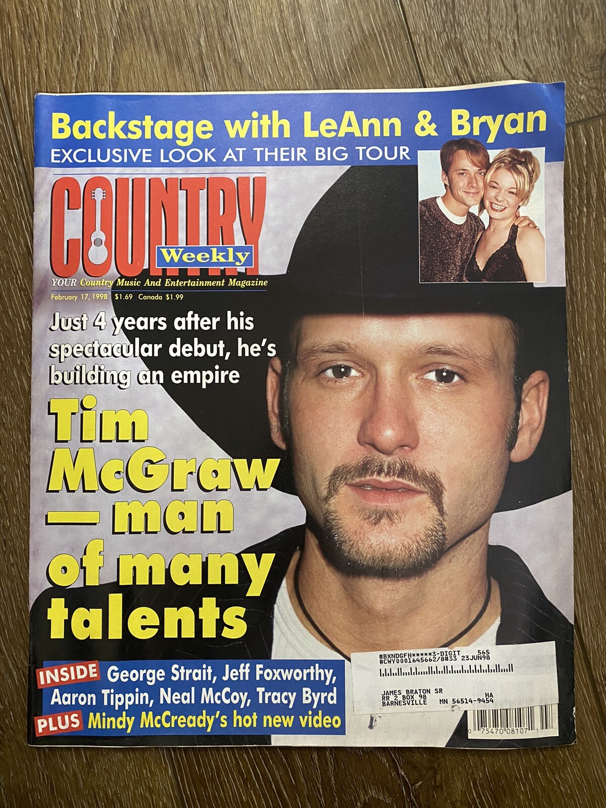 Vintage Country Music Weekly Magazine February 1998 Tim McGraw | eBay