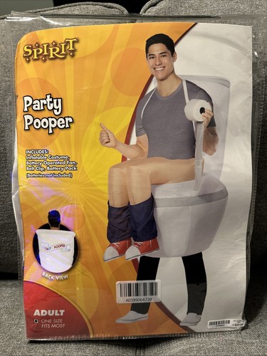 Spirit Halloween Party Pooper Inflatable Toilet Costume Adult One Size ...