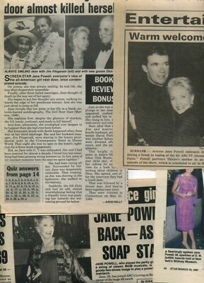 Jane Powell rare collection 4 clippings 1985-1988; Archive of the ...