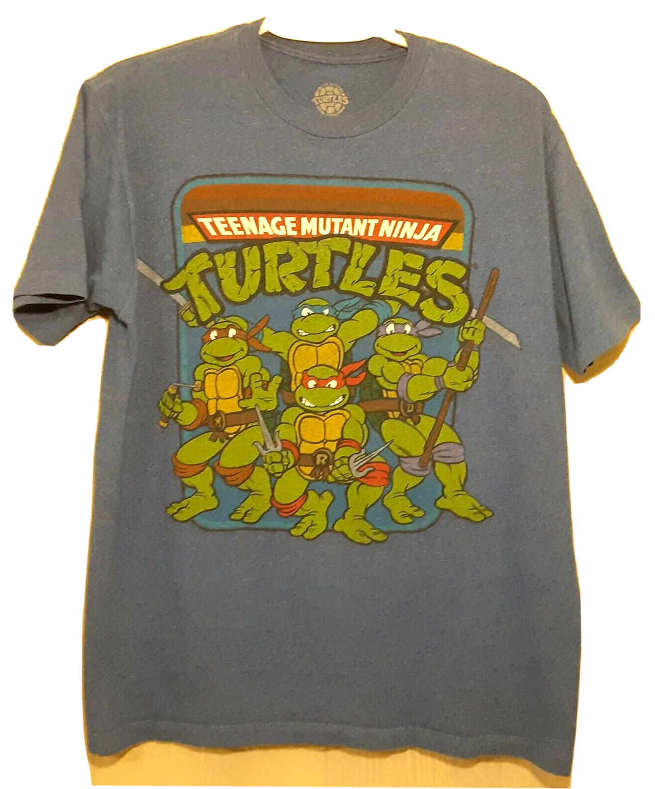 Rare TMNT Retro Blue T Shirt - Classic Logo - Size Ad… - Gem