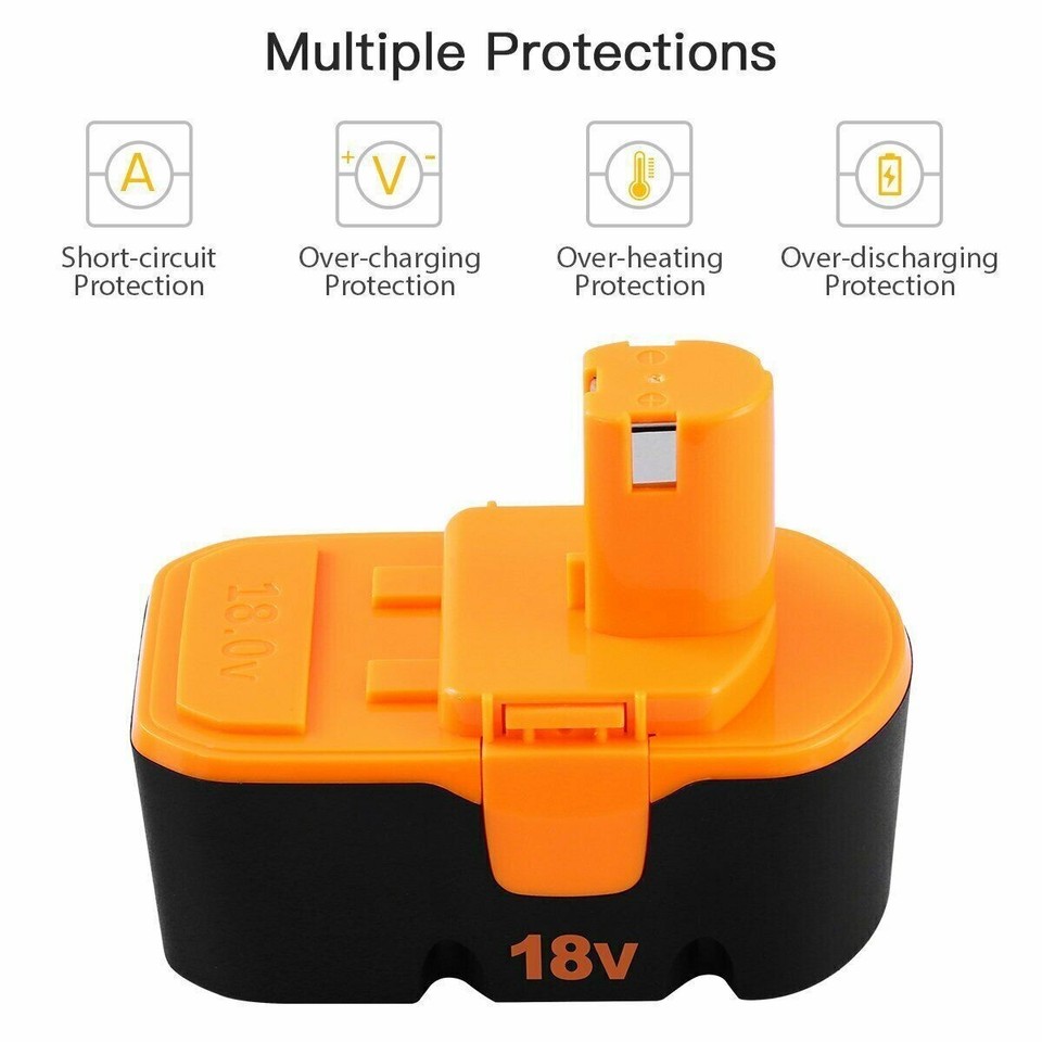2PACK For Ryobi 18V PLUS 18 Volt Ni-Mh Battery P100 13022 ABP1801 P101 ...