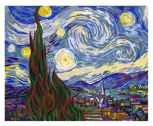 MASTERPIECE BY NUMBERS VAN GOGH STARRY NIGHT PAINT BY NUMBERS KIT ...