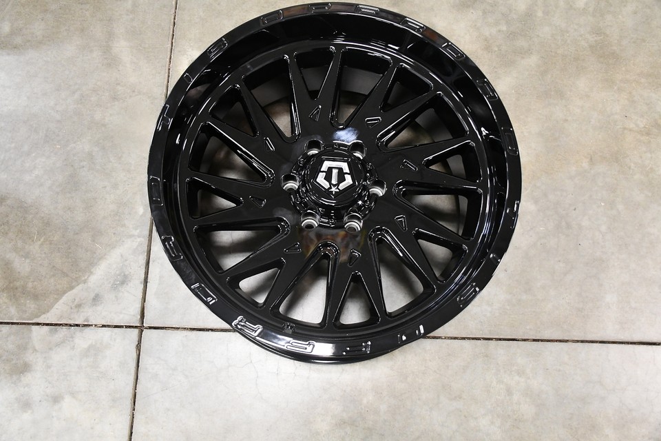 Set 4 24" TIS 547B Gloss Black 24x14 Wheels 8x6.5 -76mm Lifted Truck ...