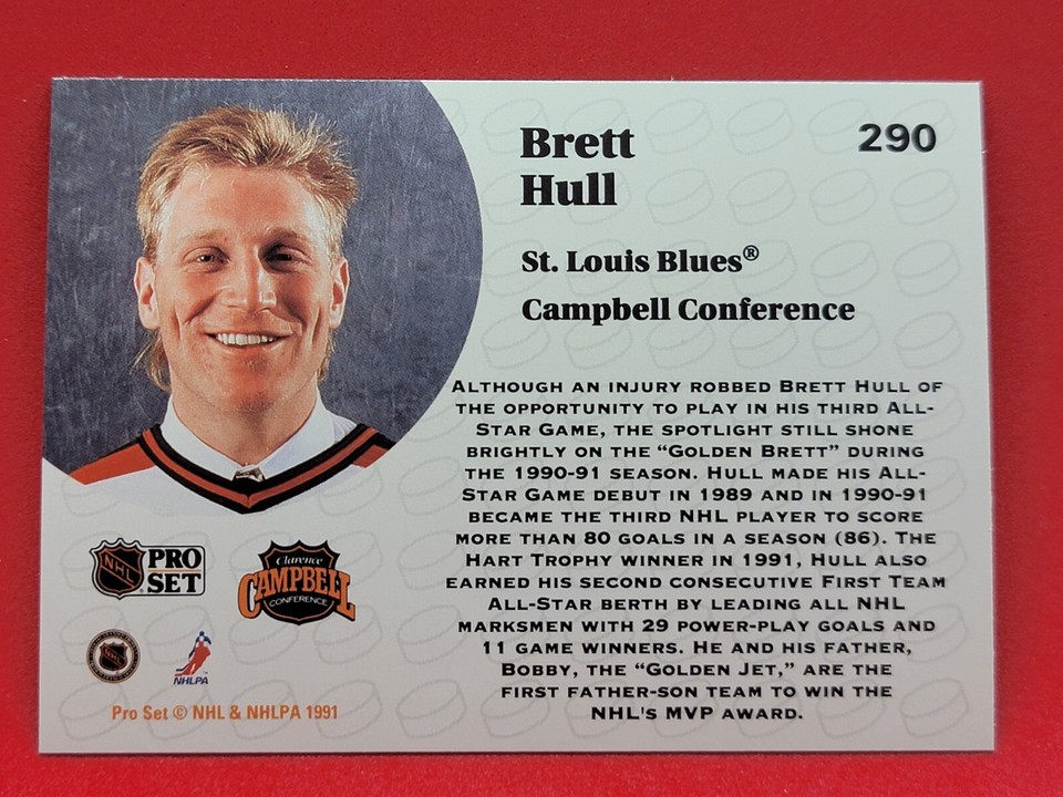 1991-92 Pro Set Brett Hull St. Louis Blues #290 q_D | eBay