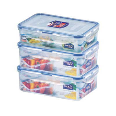 3PK Locknlock Airtight Classic Rectangle Stackable Lunchbox Food ...