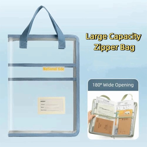 PVC Subject Classification Bag Large Opening Document Bag Book Storage ...