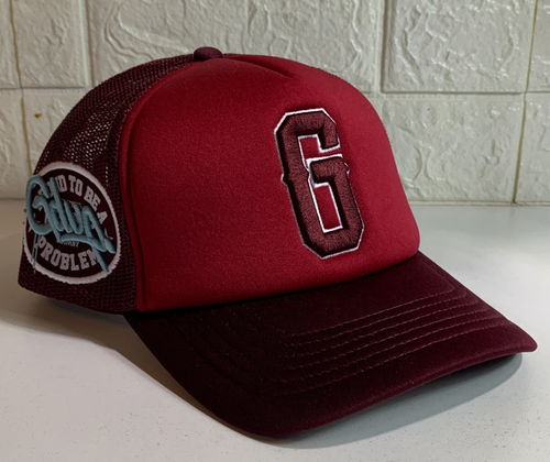 GEEDUP G Burgandy Red Truckers Cap Embroidered Logos Gdup Play For ...