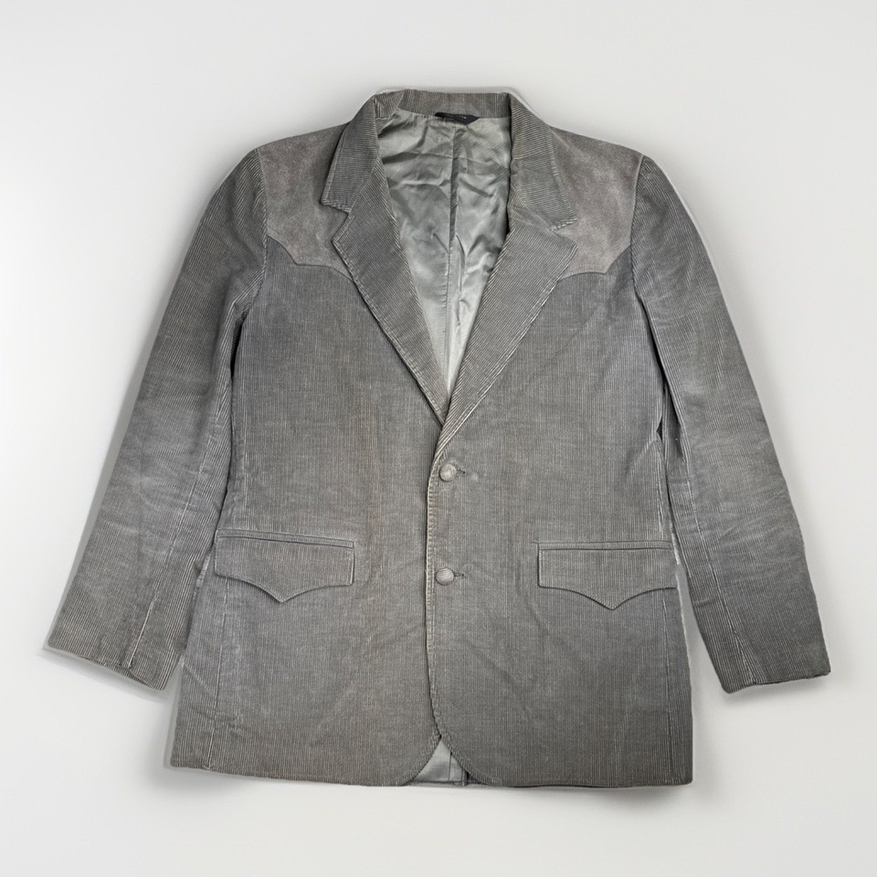 VTG Pioneer Wear Mens Blazer 44L Western Suede Corduroy Cowboy Retro ...
