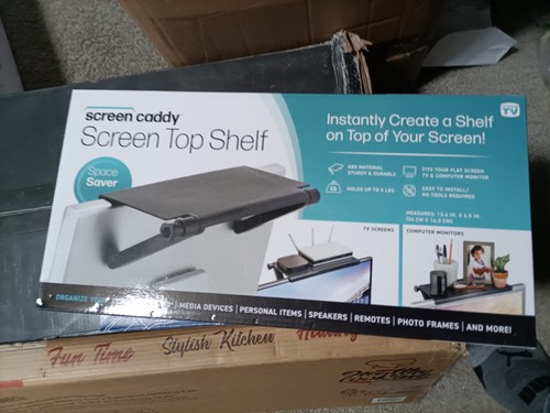 Screen Caddy- Mountable/ Monitor/ TV/ Screen Top Shelf Cable Box Stand ...