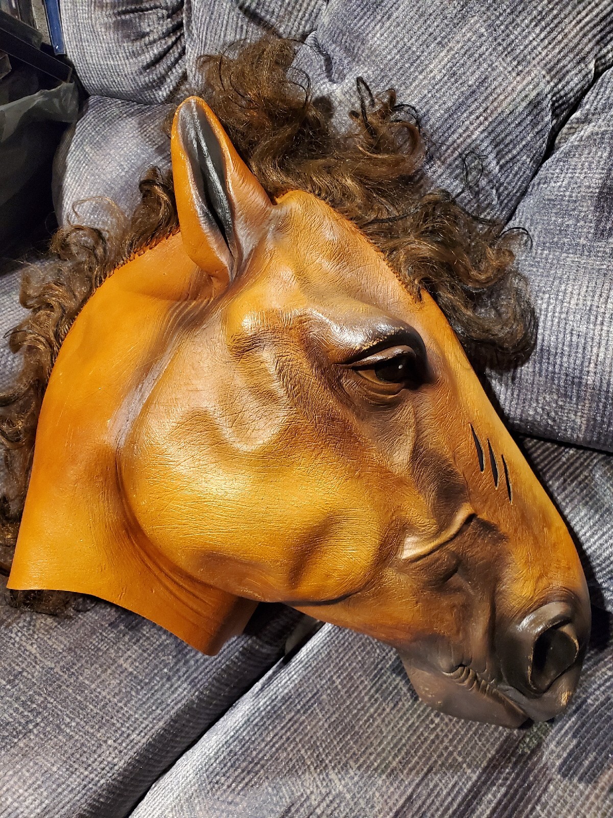Rare Vintage Cesar Horse Halloween Mask Animal Costum… - Gem