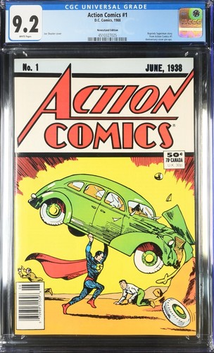 Action Comics #1 CGC 9.2 1988 Reprint Newsstand DCU Superman 1 ...