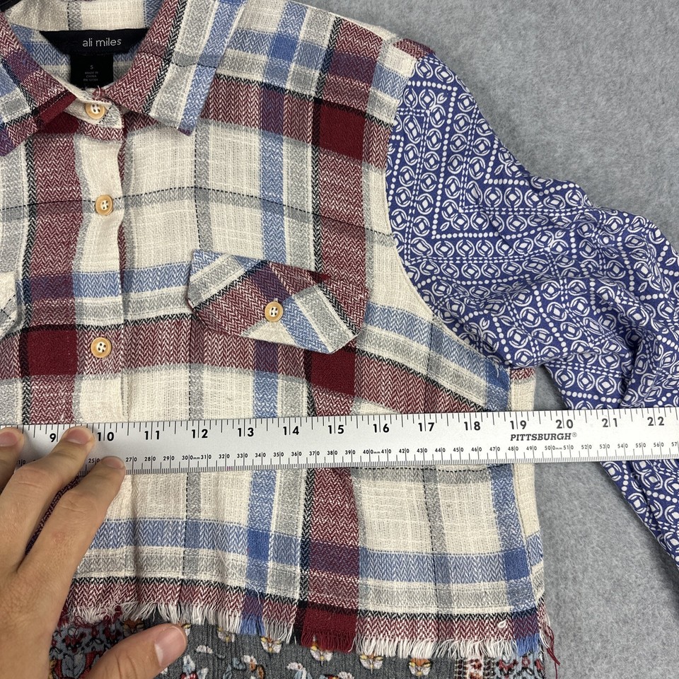 Ali Miles Top Women S Woven Abstract Print Art To Wear Boho Lagenlook ...