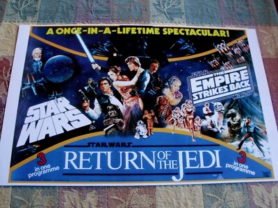 VINTAGE GERMAN STAR WARS ESB ROTJ TRIPLE FEATURE POSTER Print 11x17 | eBay