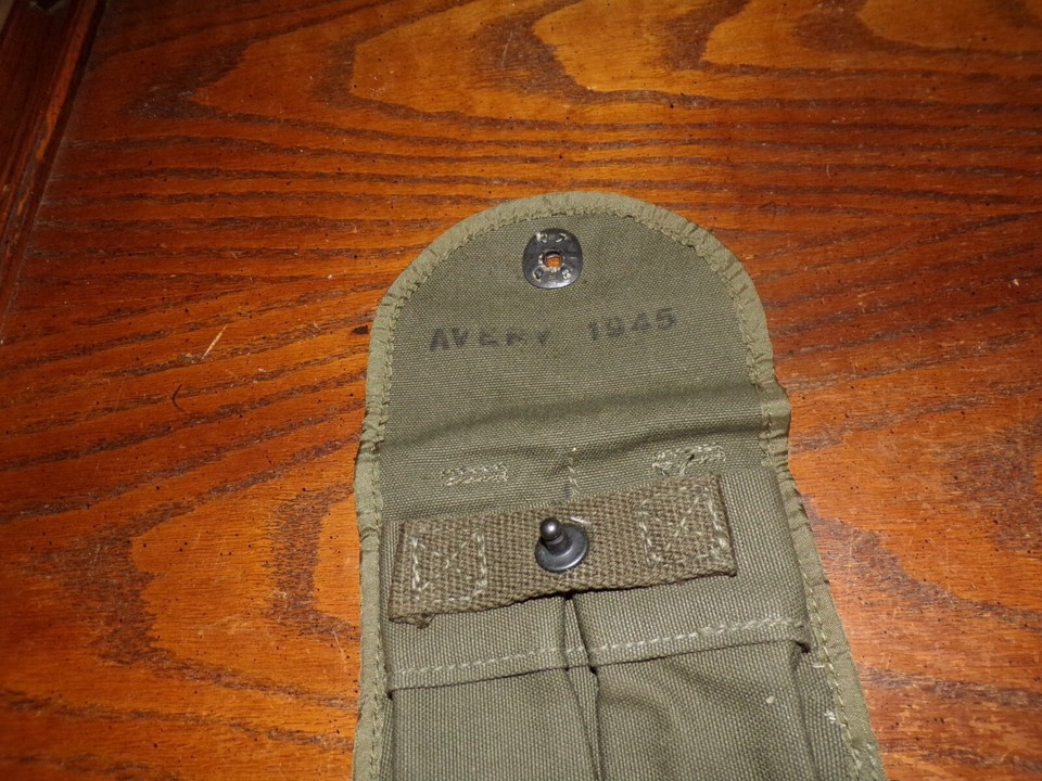 US Military Issue GI WW2 AVERY 1945 M1 Carbine Garand Magazine Pouch ...