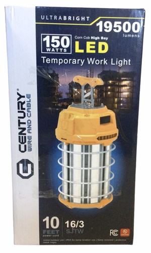 Century Ultra Bright 150W LED Temporary Work Light 19500 Lumen Corn Cob ...