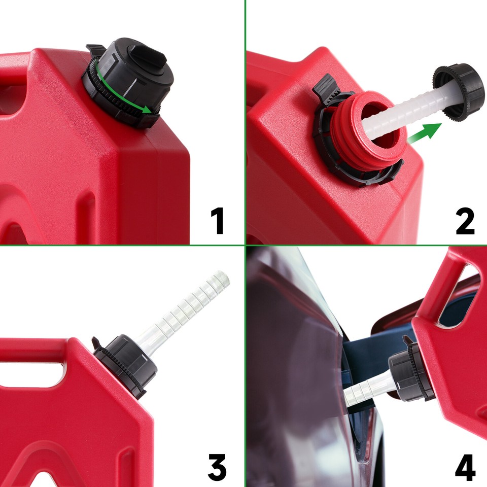 2 Gallon Large Capacity Gas Gasoline Can Fuel Tank Pack 7.6L Red ...