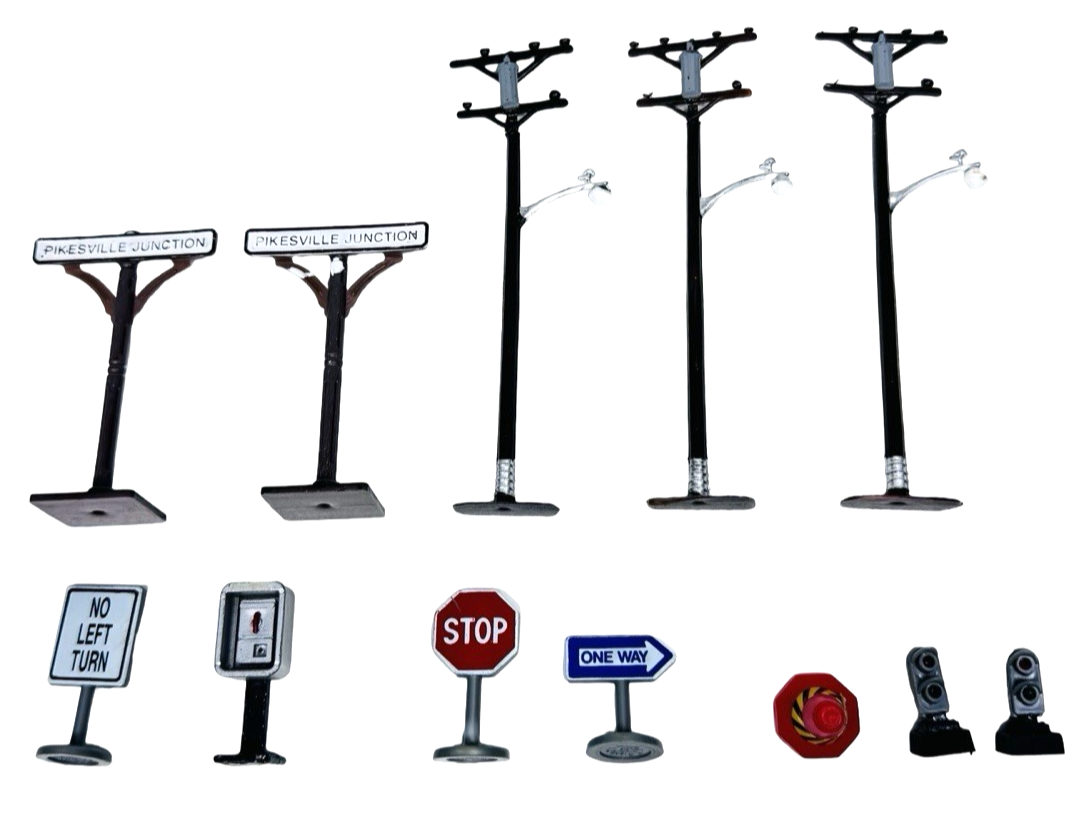 Assorted HO 1/87 Scale Accessories - Poles Signs Pay Phone | eBay