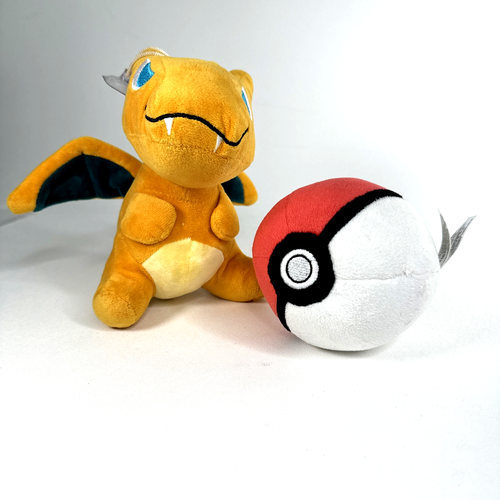 Pokemon Charizard 8" Window Cling &Poke Ball 4" Plush Stuffed Toys ...