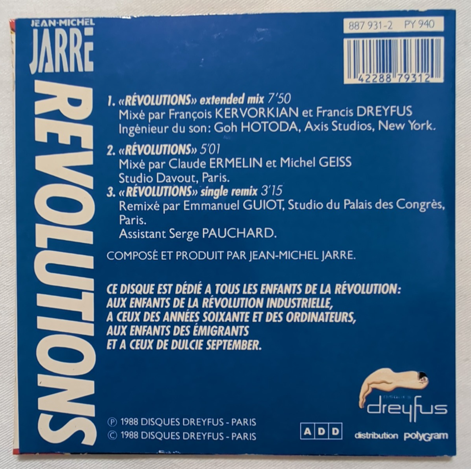 JEAN MICHEL JARRE - REVOLUTIONS (EXTENDED MIX) + 2 - FRANCE FRENCH CD ...