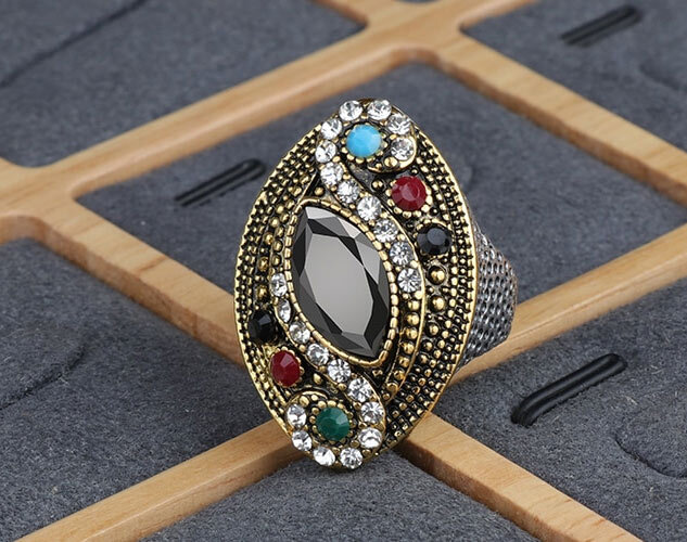 turkish ottoman sultan jewelry women ring moroccan arab Anel lady ...