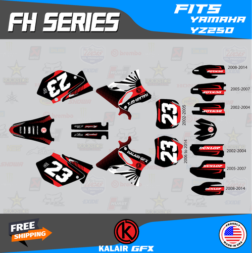 Graphics Kit for Yamaha YZ250 (2002-2014) YZ 250 FH - Red | eBay