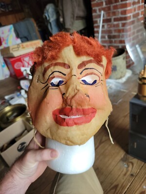 Antique Mask Oddities Odd Fellows Masonic Bizzare Carnaval Halloween red head | eBay