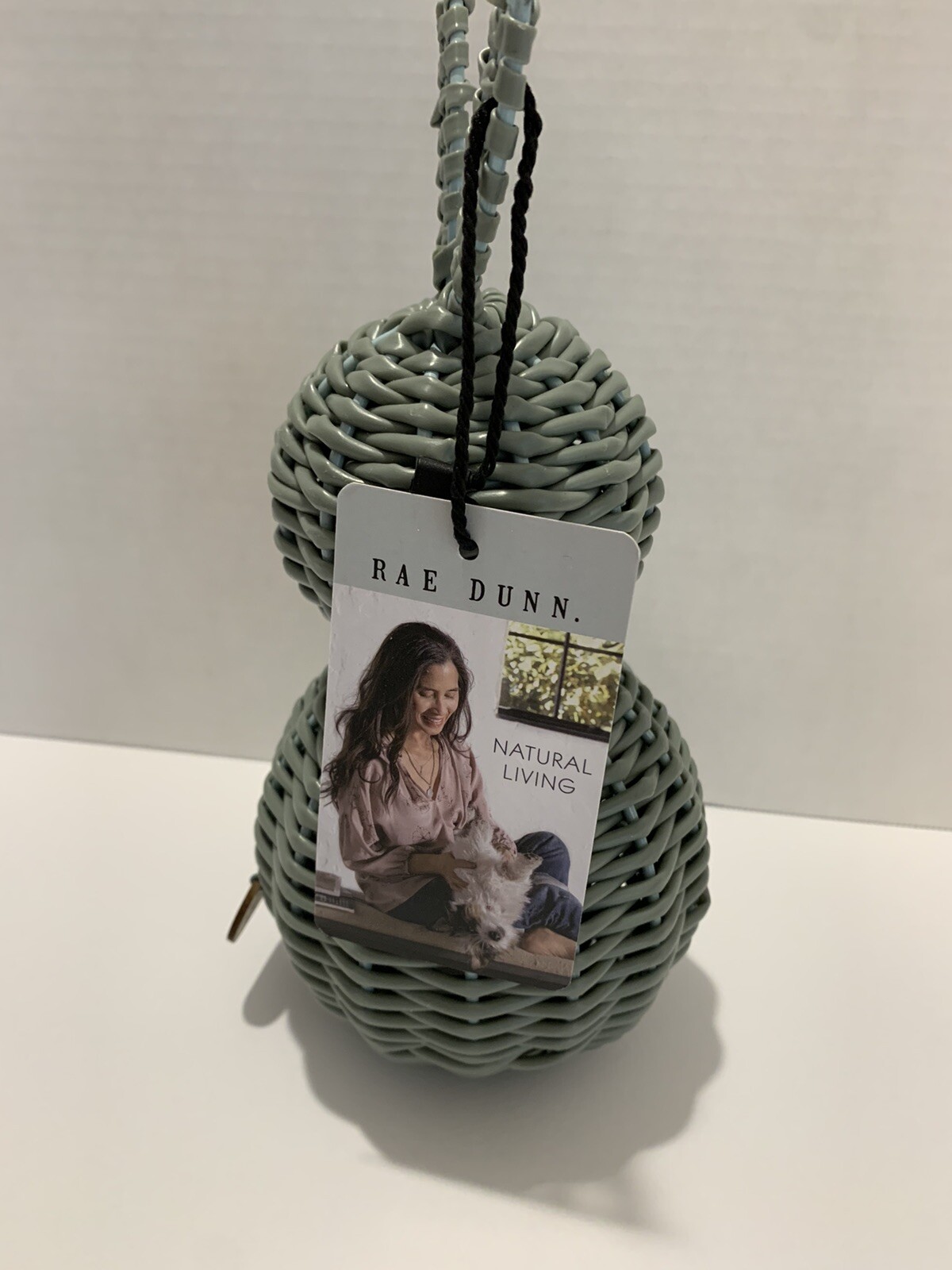 Rae Dunn Easter 2024 Wicker Bunny Basket Weave Green Happy Spring 10 ...