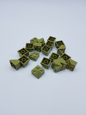 LEGO LOT 20 X BRICK CORNER 2x2 / 45° INSIDE GREEN OLIVE REF 3046 *NEUF ...
