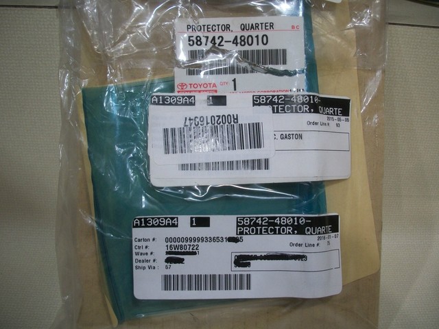 OEM Toyota Quarter Panel Protector Decal 58742-53020 5874253020 for ...