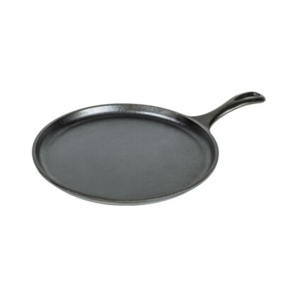 Lodge L9OG3 Pre-Seasoned Round Griddle 10.5-Inch Cast-Iron Frying Pan ...