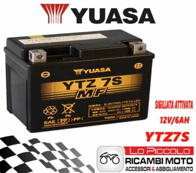 BATTERIA YUASA YTZ7S GIA CARICA PER SUZUKI DR-Z 250 2001 - 2007 ...