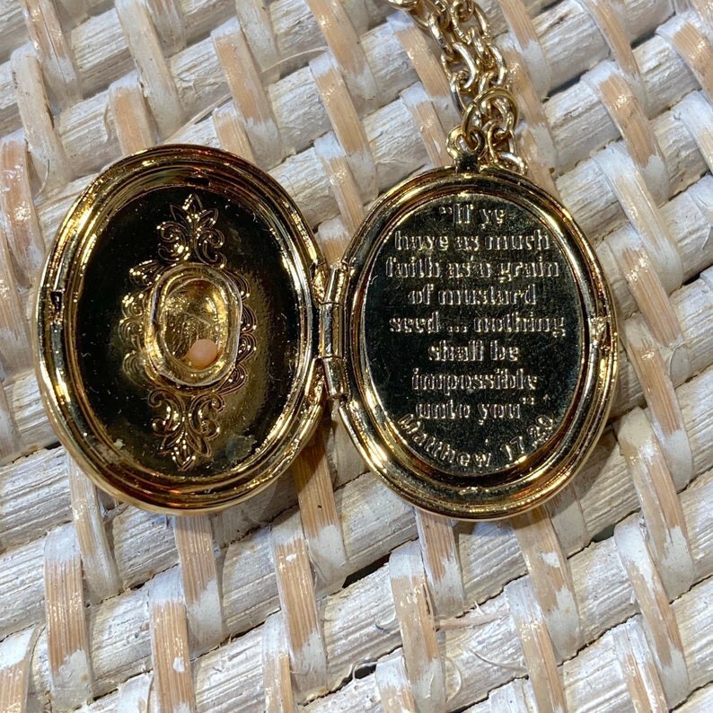 1/20 oz .999 Silver Coin Locket Pendant Mustard Seed Matthew Gold ...