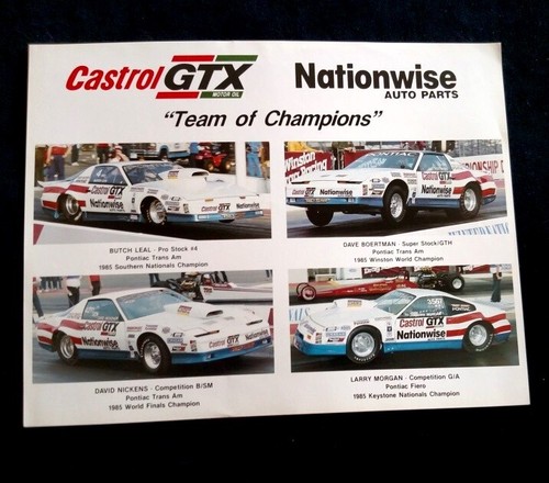 (2) 1986 1987 Nationwise Rod Shop Pontiac Pro Stock NHRA handout cards ...