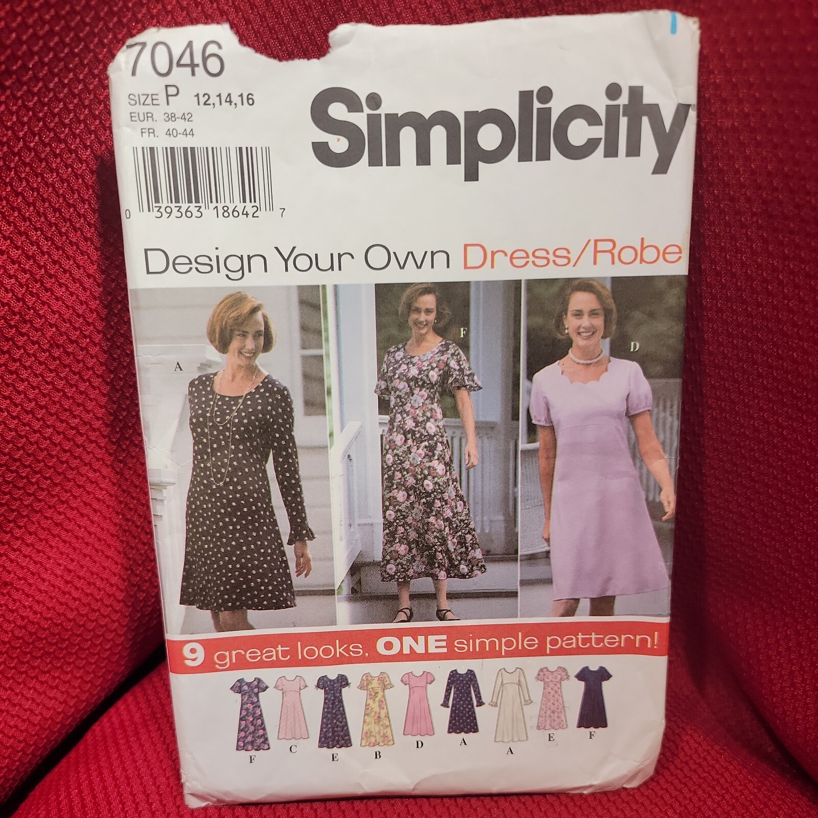 DRESS Robe long short adjustable style P 12 14 16 SIMPLICITY Sewing ...