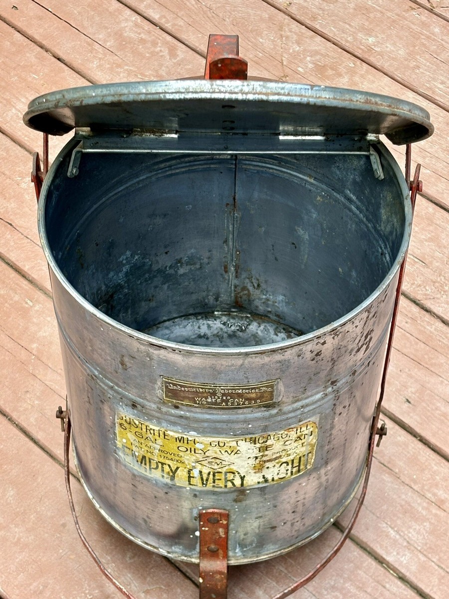 14 Gallon Waste Container Justrite 14-Gallon Safety Can - Galvanized ...