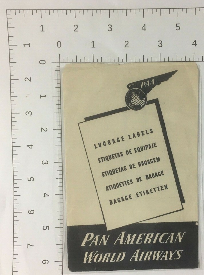 1947 Pan American World Airways Luggage Labels Envelope Jacket | eBay UK