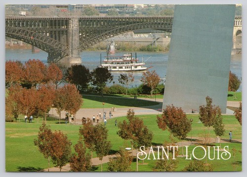 Saint St. Louis Missouri Mississippi River Riverfront Riverboat Bridge ...