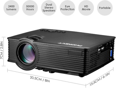 PHONECT 2400 LUX LED Video Projector, Full HD 1080P and Up to 180 ...