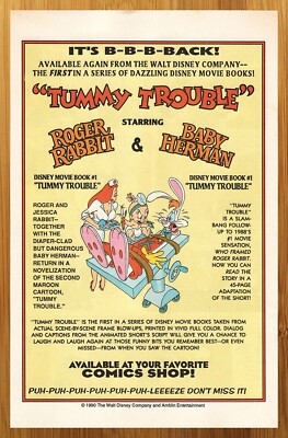 1990 Roger Rabbit Movie Books Tummy Trouble Print Ad/Poster Comics ...