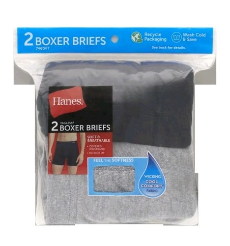 New Hanes Men's Size 2XL Boxer Briefs Underwear 2 PAIRS Tagless, cool ...