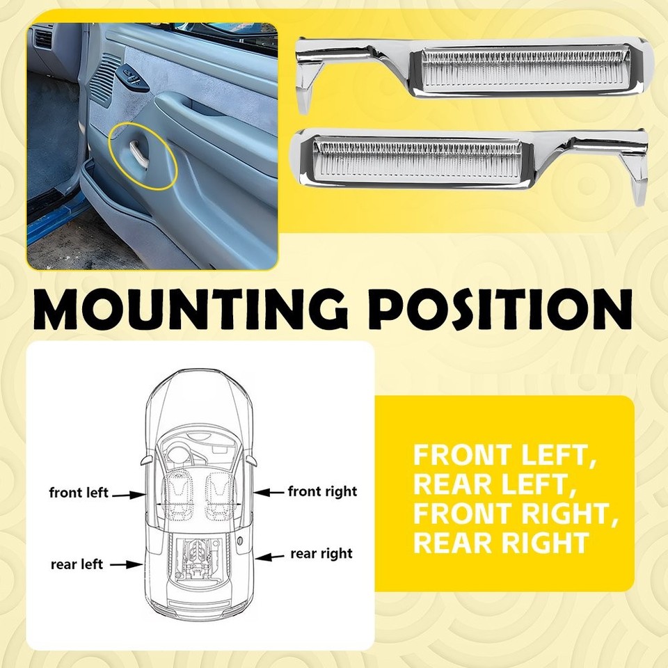 4x Chrome Metal Inside Interior Door Handle For F-150 F-250 F-350 ...