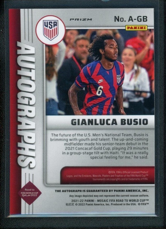 2021-22 GIANLUCA BUSIO AUTO PANINI MOSAIC FIFA ROAD TO WORLD CUP SILVER ...