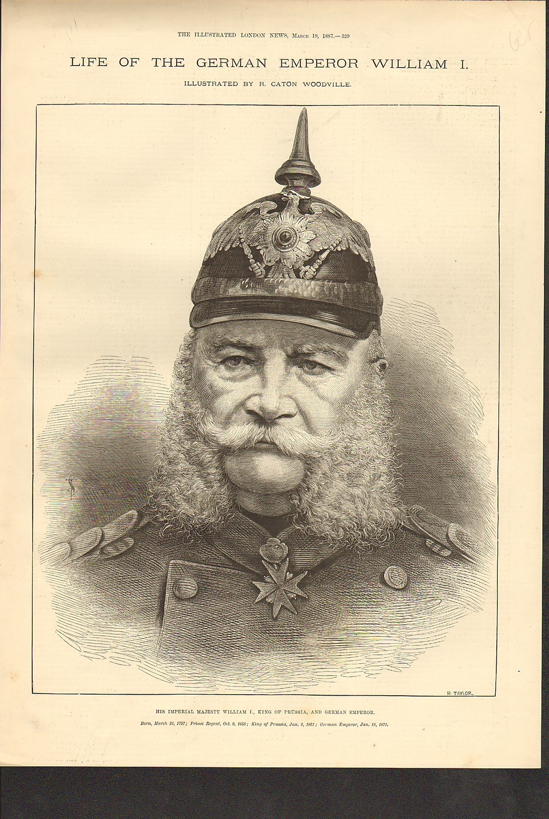 #01-0133 3/19/1887 ANTIQUE PRINT (GERMANY) - LIFE OF WILLIAM I ...