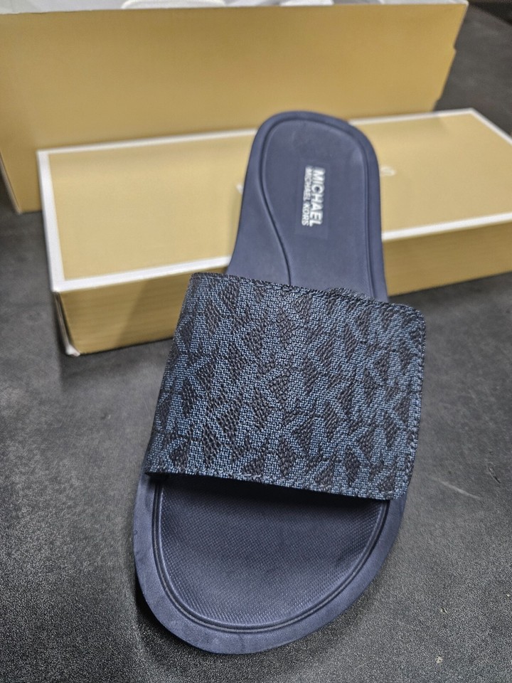Michael Kors SLIDES Wade Adjustable MK Logo slide Sandal shoes CHOOSE ...
