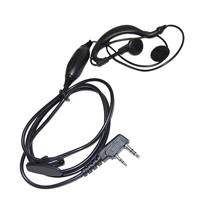 G Shape 2 Pin Earpiece Headset PTT Mic for Kenwood TH / TK Series Radio ...