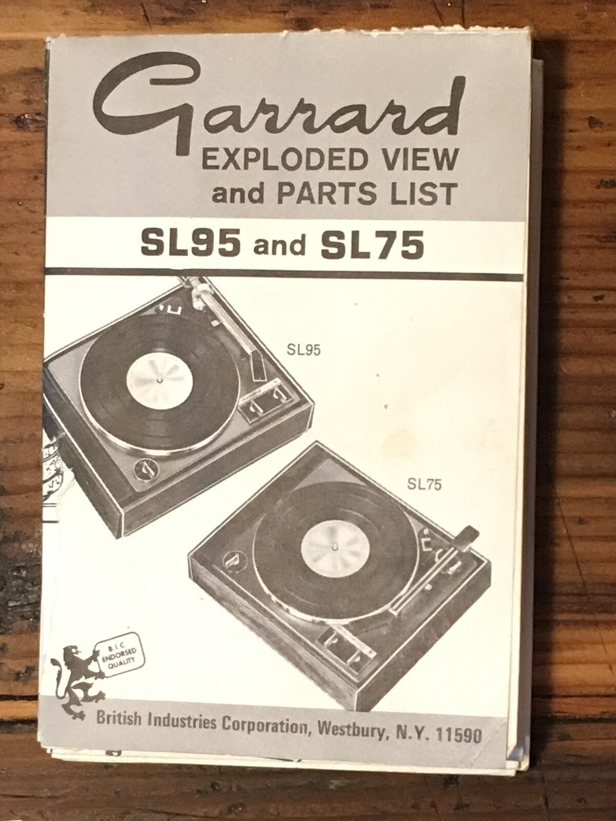Garrard SL95 SL-95 SL75 SL-75 Turntable Exploded View & Parts List ...
