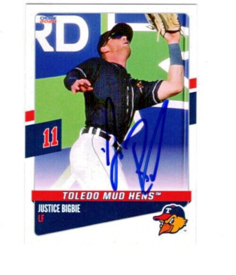 Justice Bigbie 2024 Toledo Mud Hens signed autograph baseball card ...